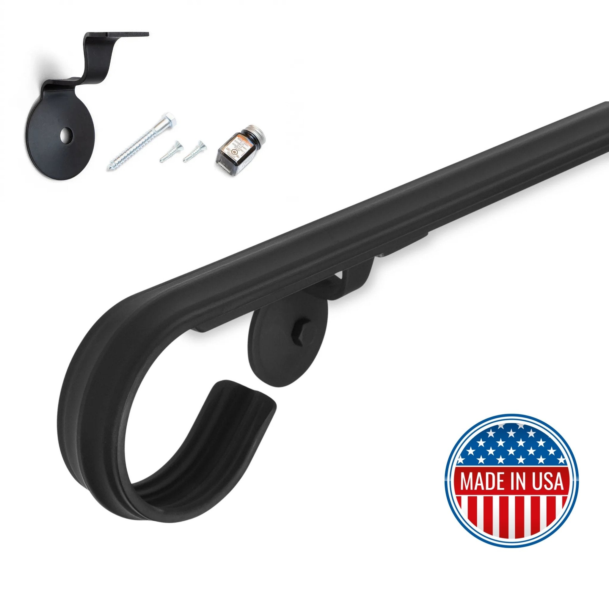 Hand-Forged, Modern Wrought Iron Handrail | Volute End – SI Handrails