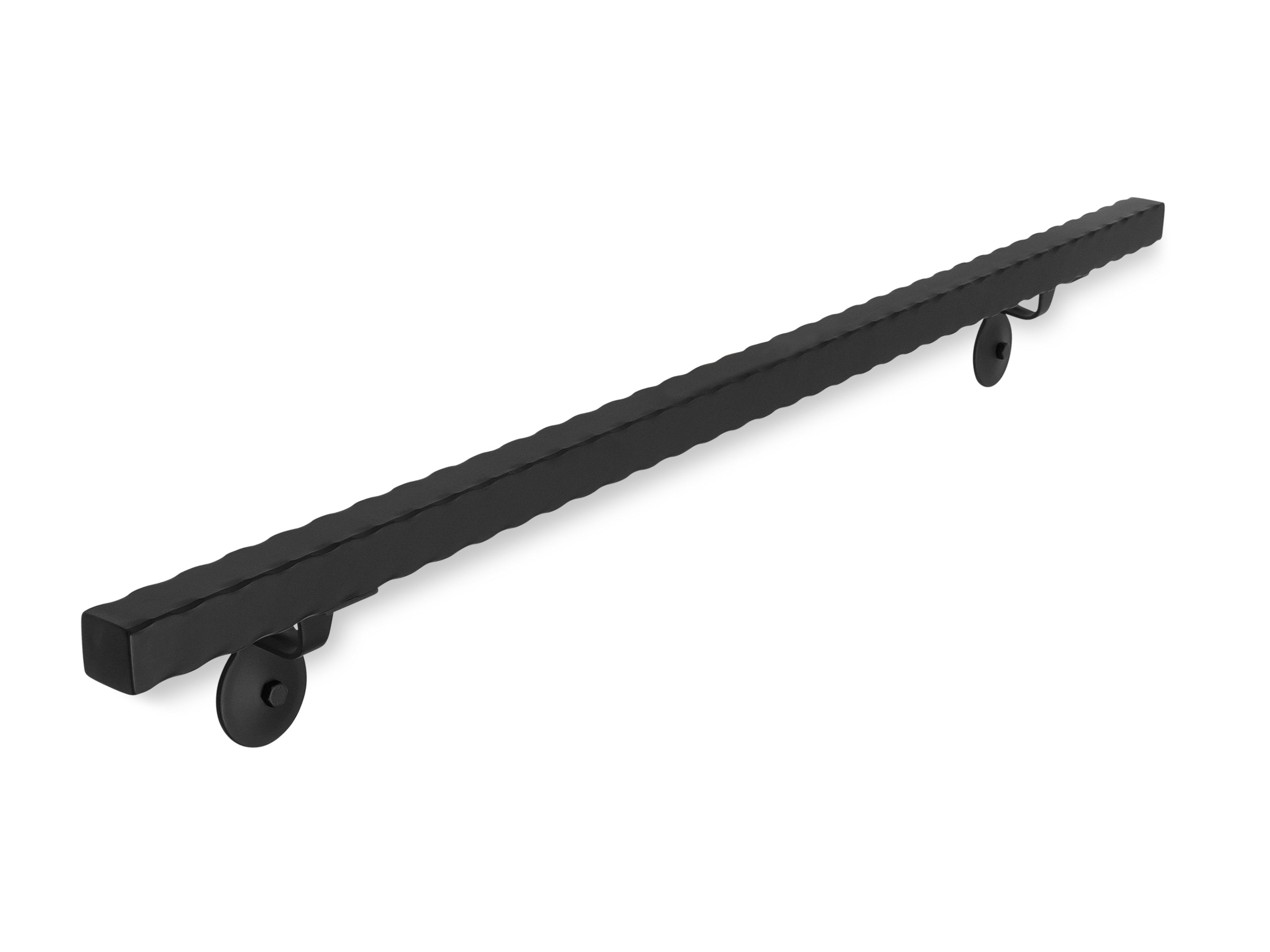 Hammered, Modern Wrought Iron Handrail | Squared Model – SI Handrails