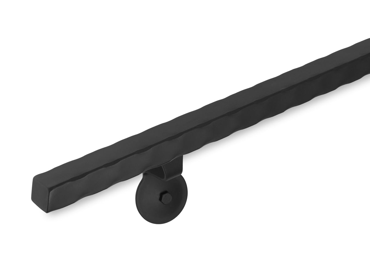 Hammered, Modern Wrought Iron Handrail | Mitered End – SI Handrails