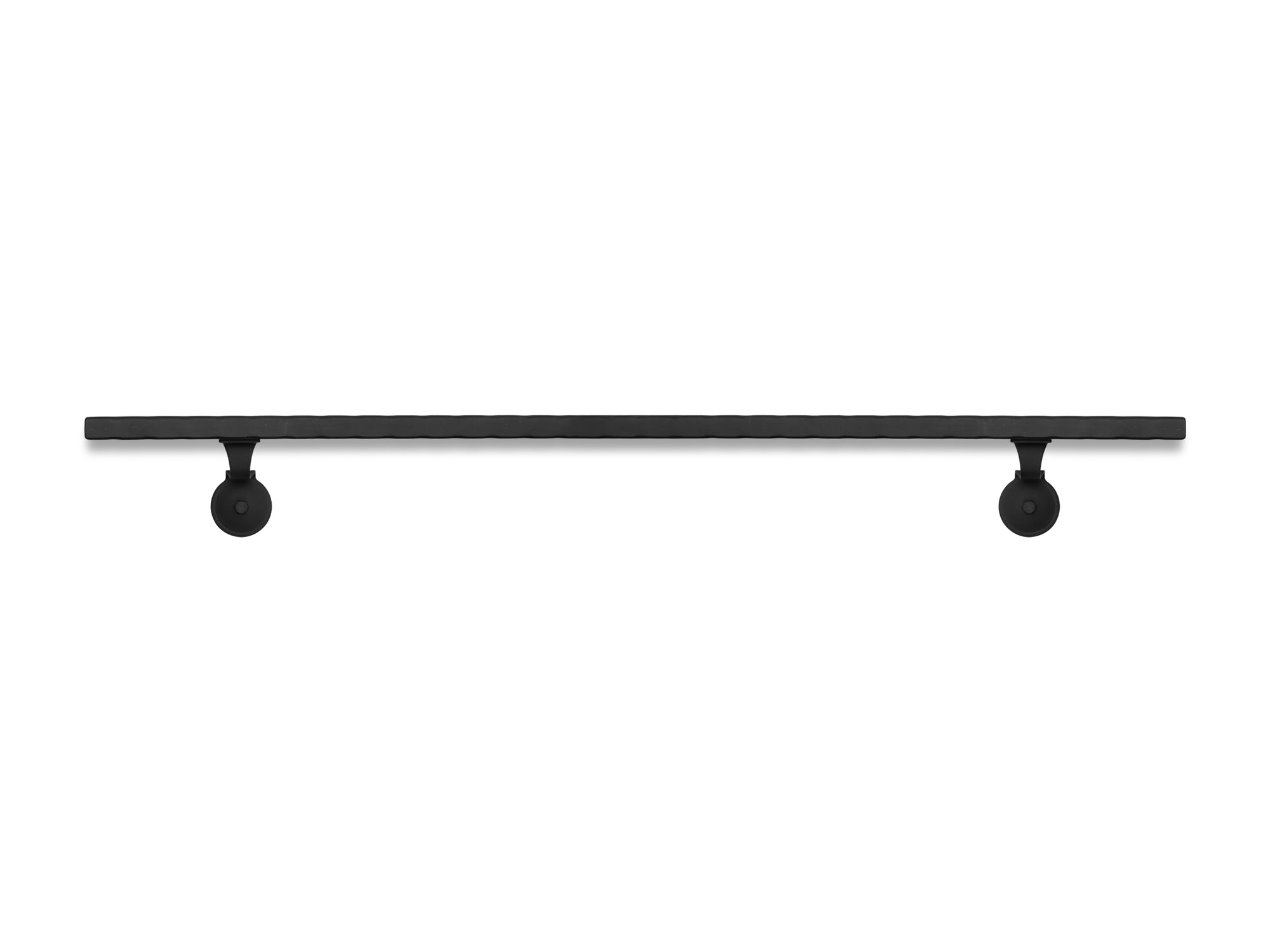 Hammered, Modern Wrought Iron handrail, End Wall Mount steel hand rail ...