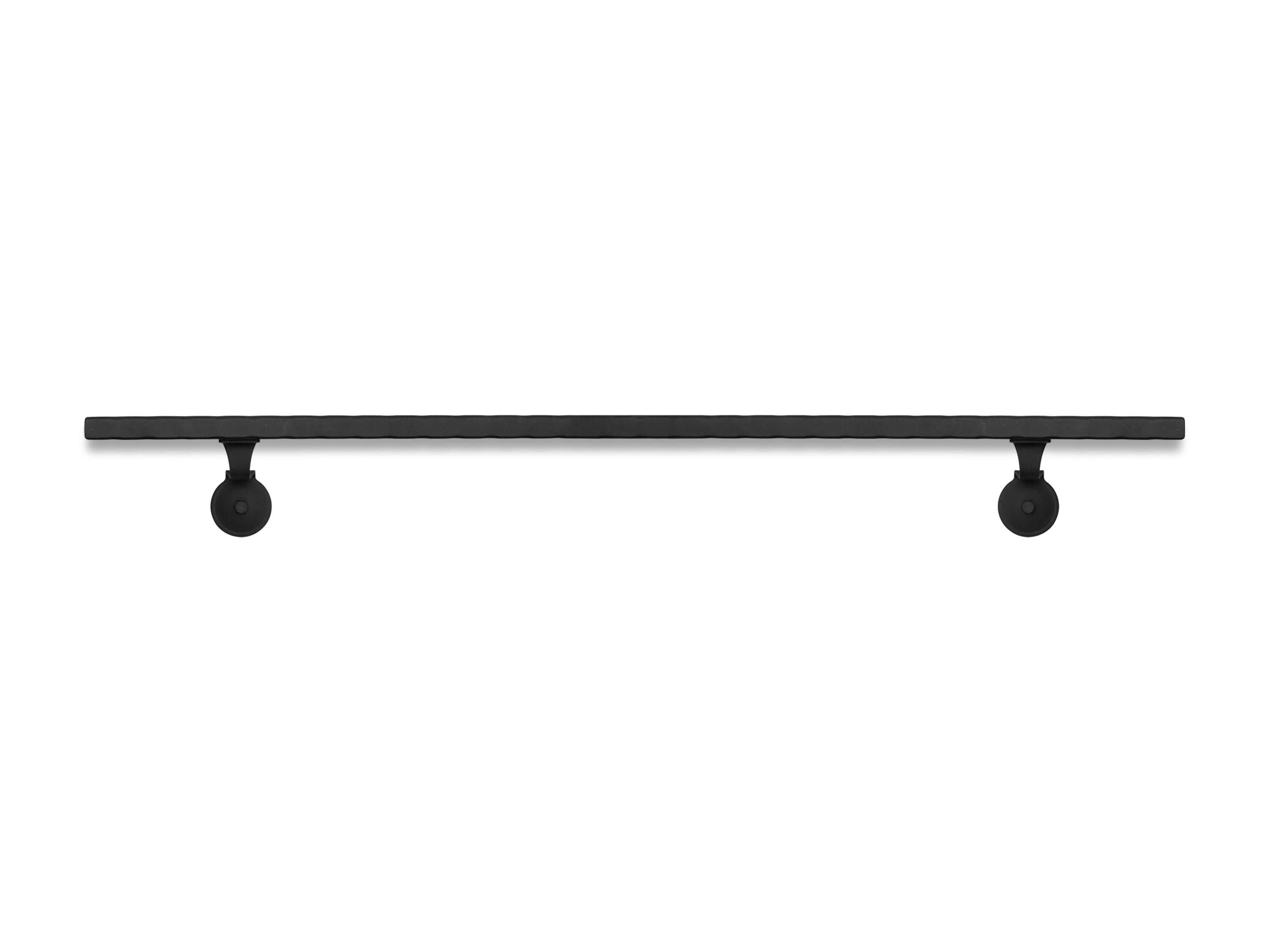 Hammered, Modern Wrought Iron handrail, End Wall Mount steel hand rail ...
