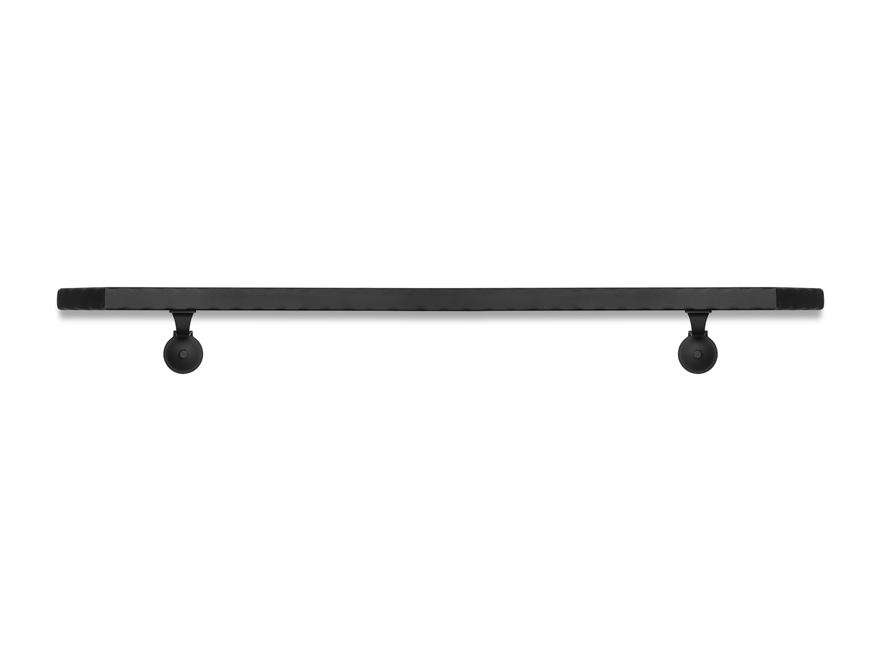 Hammered, Modern Wrought Iron handrail, End Wall Mount steel hand rail ...