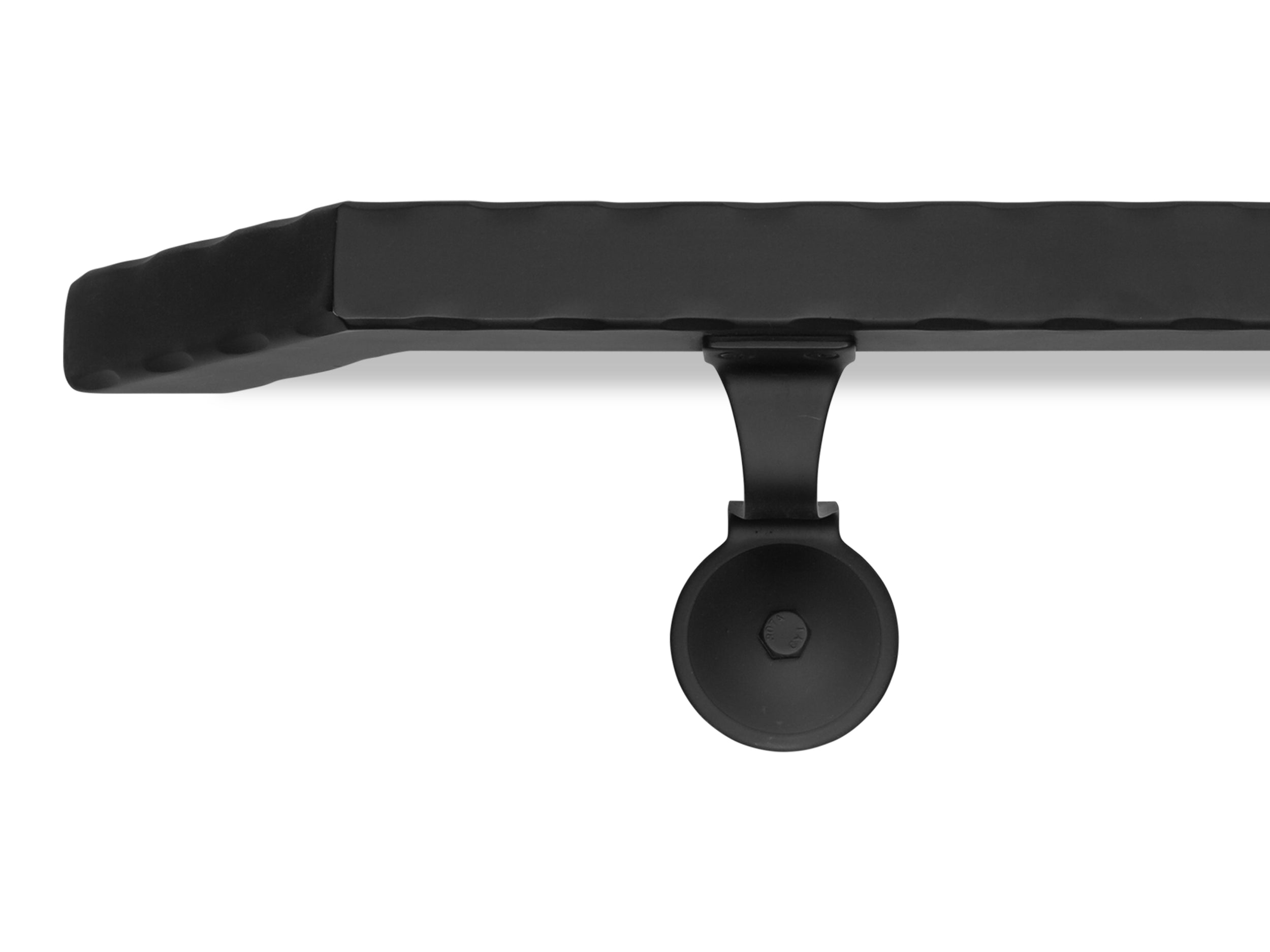 Hammered, Modern Wrought Iron handrail, End Wall Mount steel hand rail ...