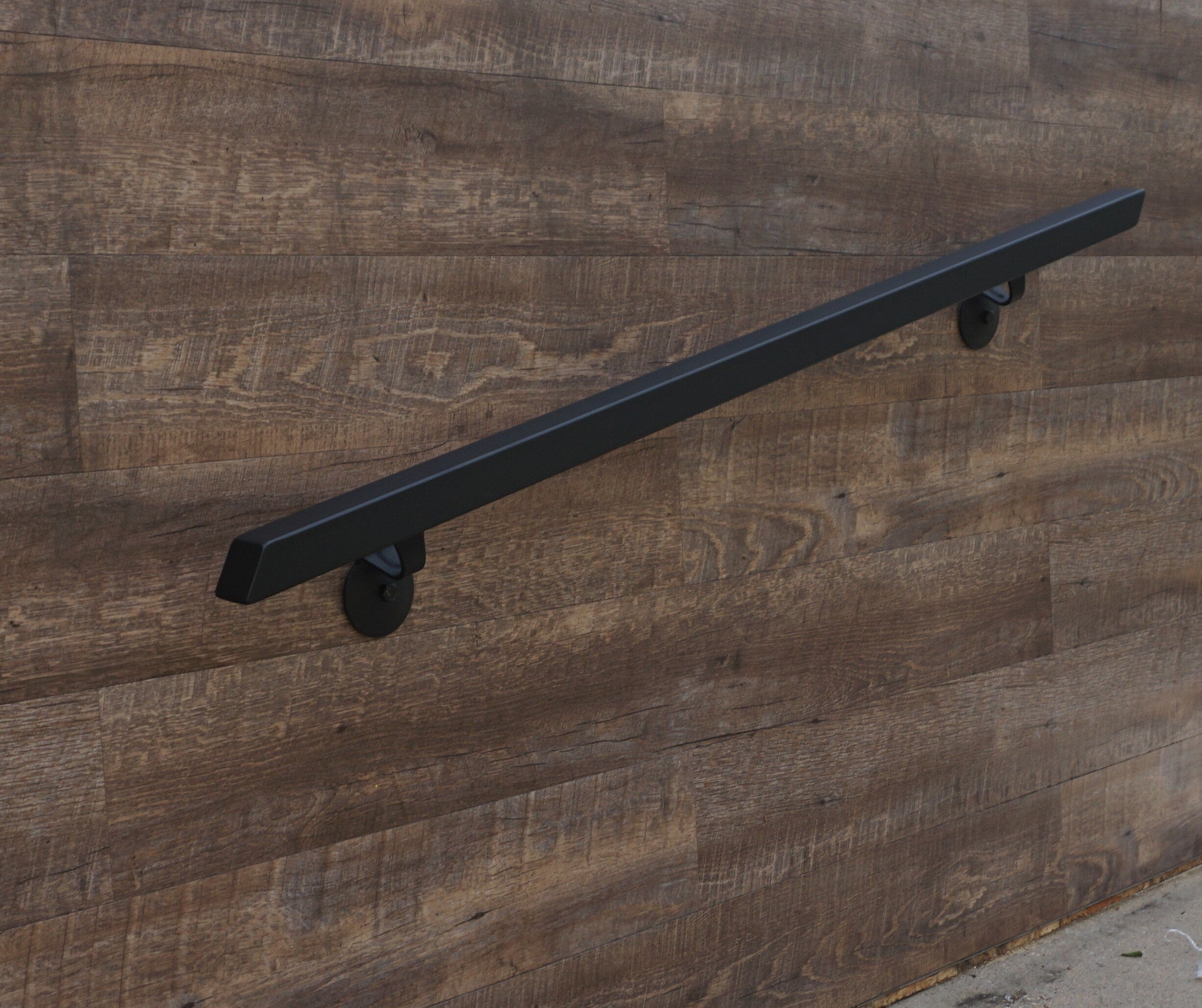 Modern Wrought Iron handrail, End Wall Mount steel hand rail, Stair St ...