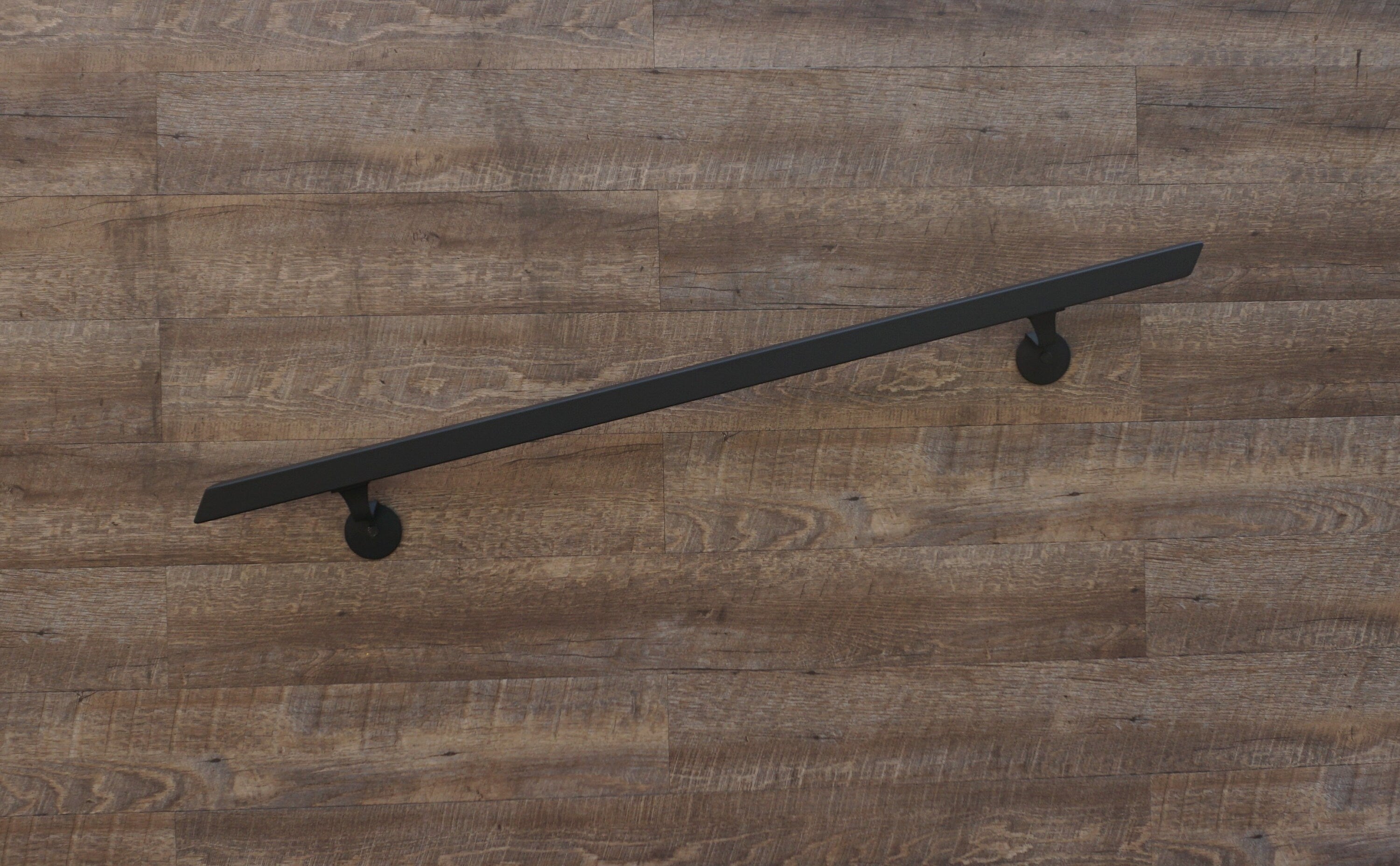 Modern Wrought Iron handrail, End Wall Mount steel hand rail, Stair St ...