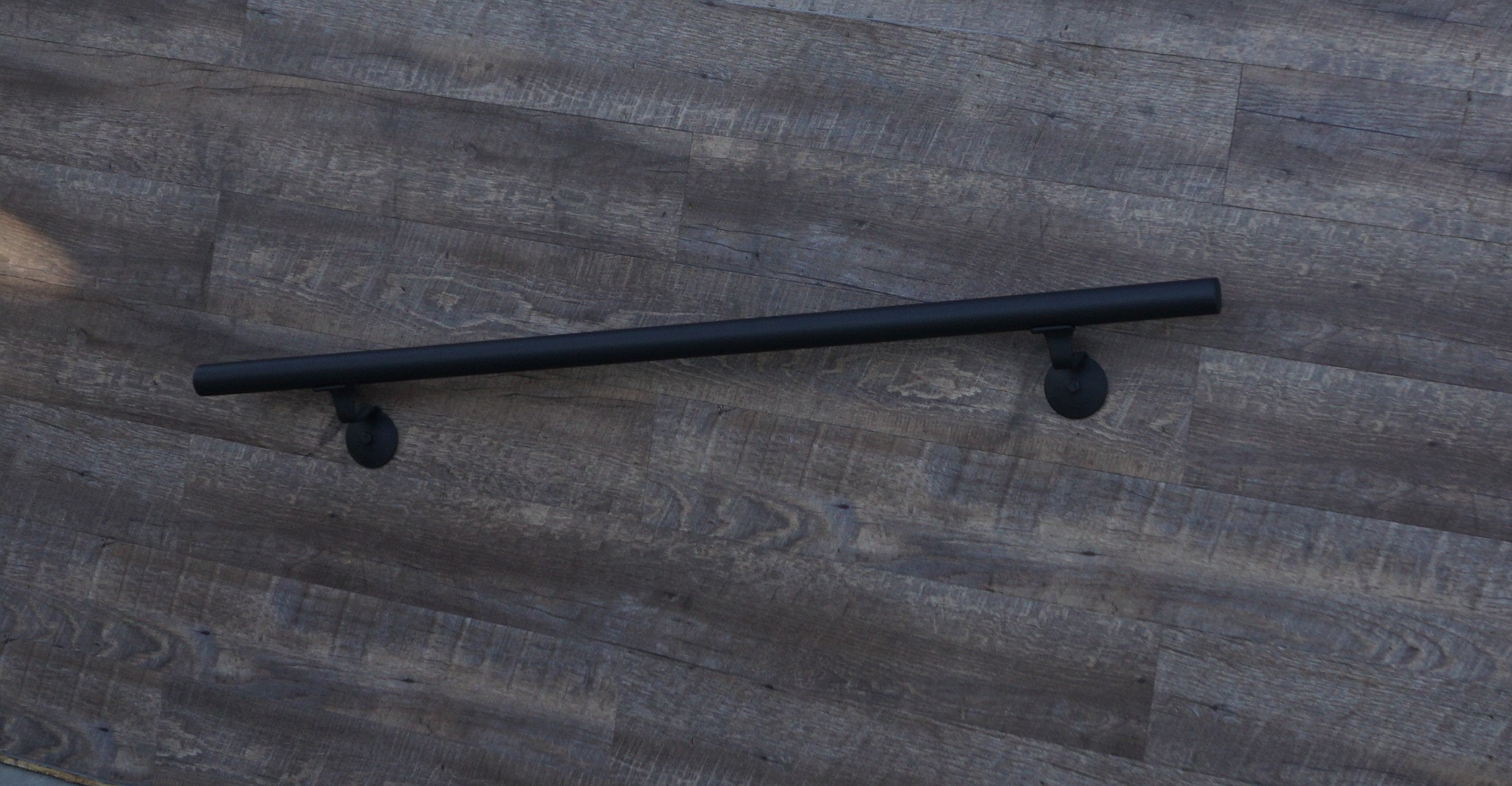 Modern Pipe Wrought Iron handrail, End Wall Mount steel hand rail, Sta ...