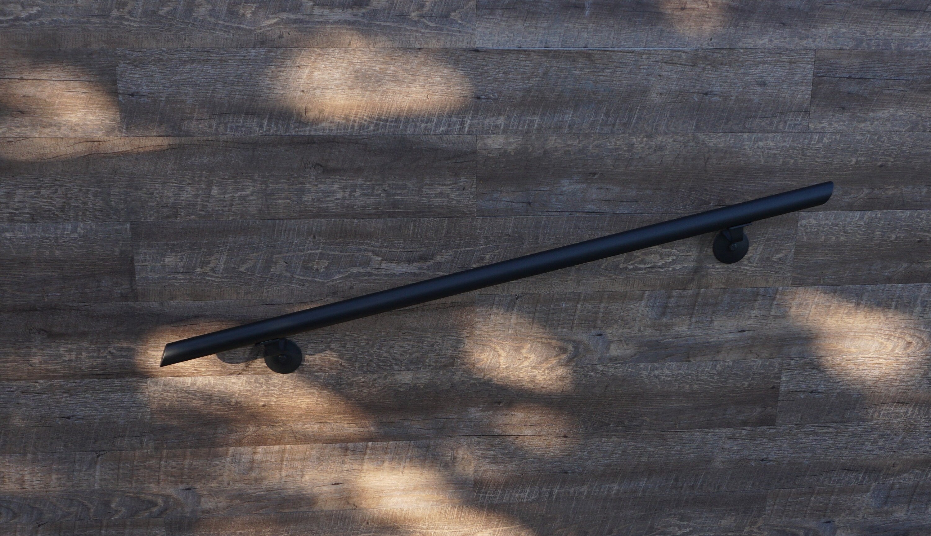 Modern Wrought Iron handrail, End Wall Mount steel hand rail, Stair St ...