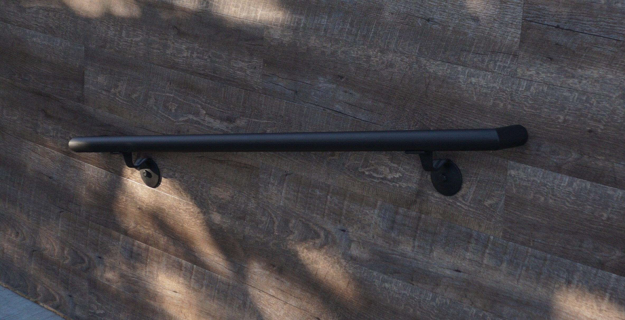 Round, Modern Wrought Iron handrail, End Wall Mount steel hand rail, S ...