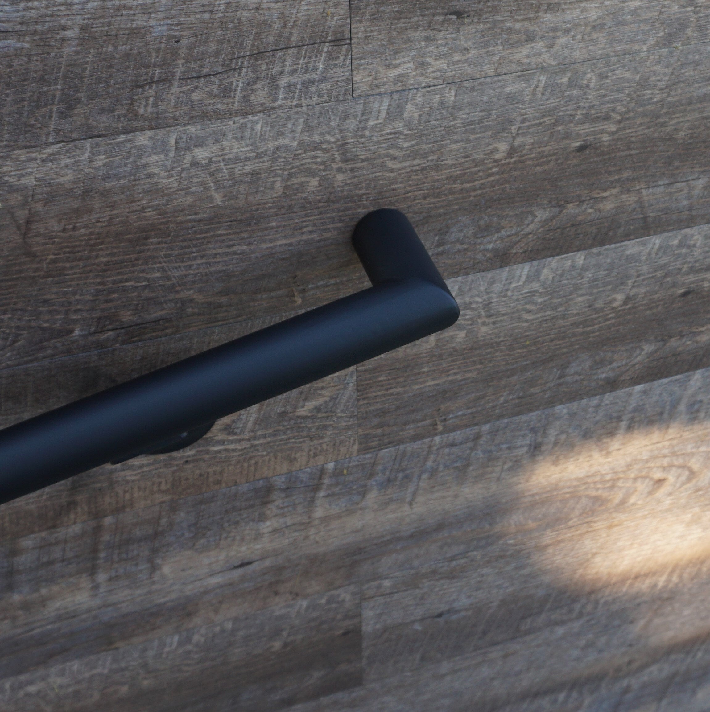 Round, Modern Wrought Iron handrail, End Wall Mount steel hand rail, S ...