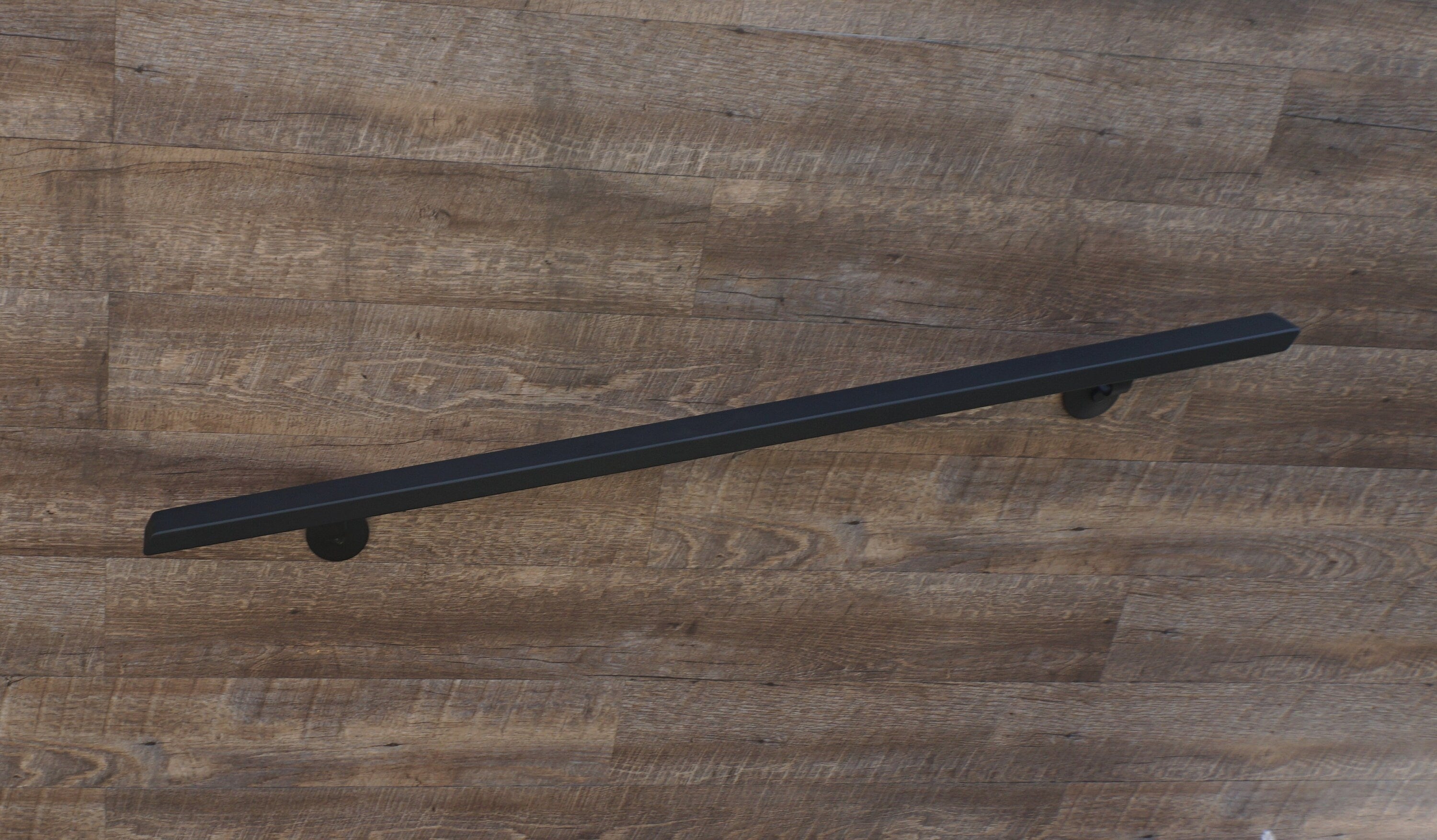 Modern Wrought Iron handrail, End Wall Mount steel hand rail, Stair St ...