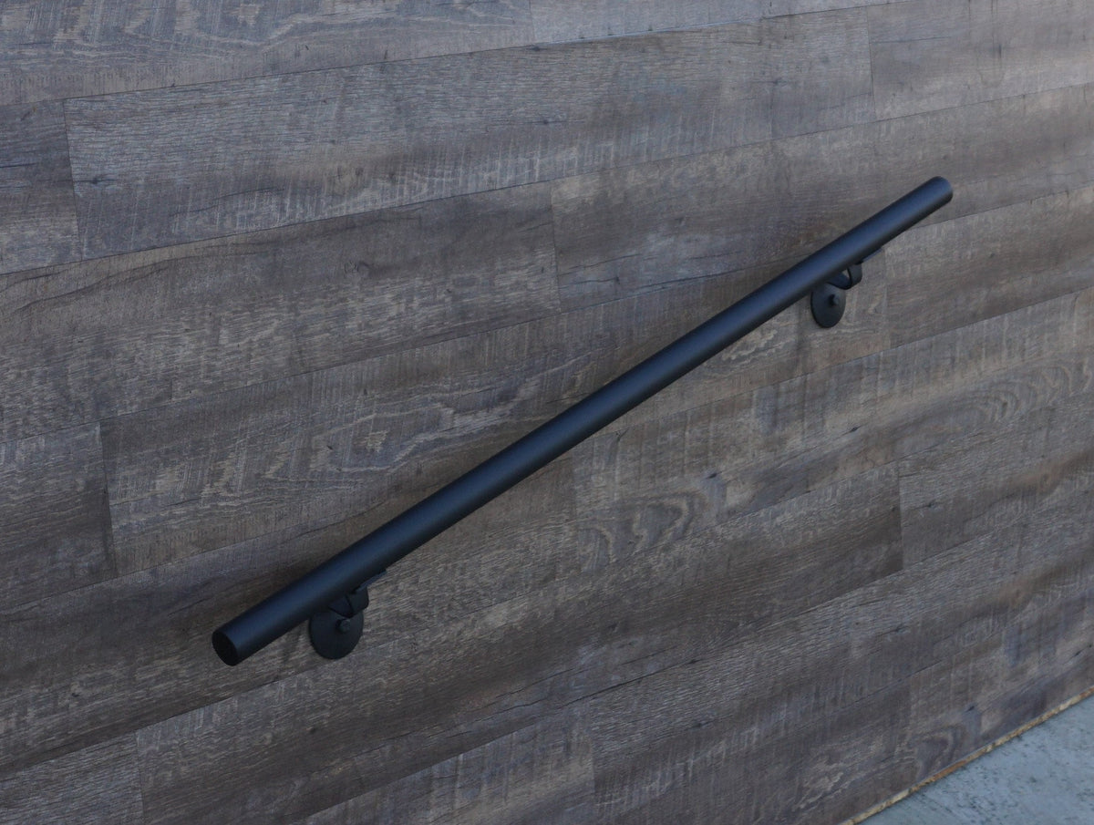 Modern Pipe Wrought Iron handrail, End Wall Mount steel hand rail, Sta ...