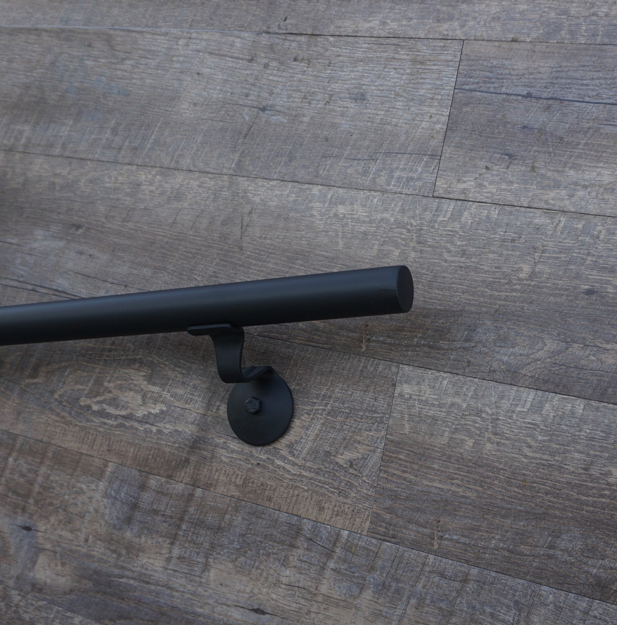 Modern Pipe Wrought Iron handrail, End Wall Mount steel hand rail, Sta ...