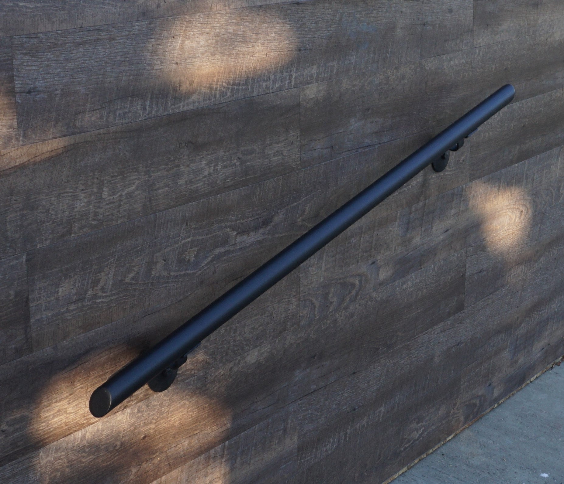 Modern Wrought Iron handrail, End Wall Mount steel hand rail, Stair St ...