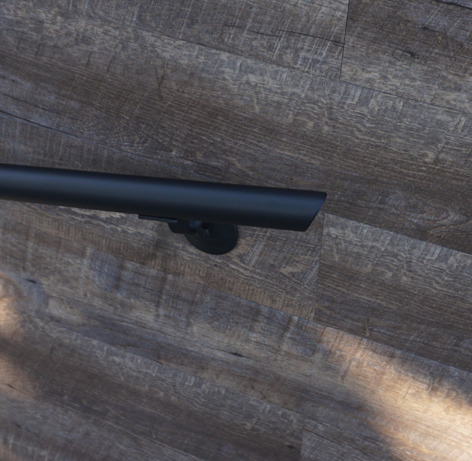 Modern Wrought Iron handrail, End Wall Mount steel hand rail, Stair St ...