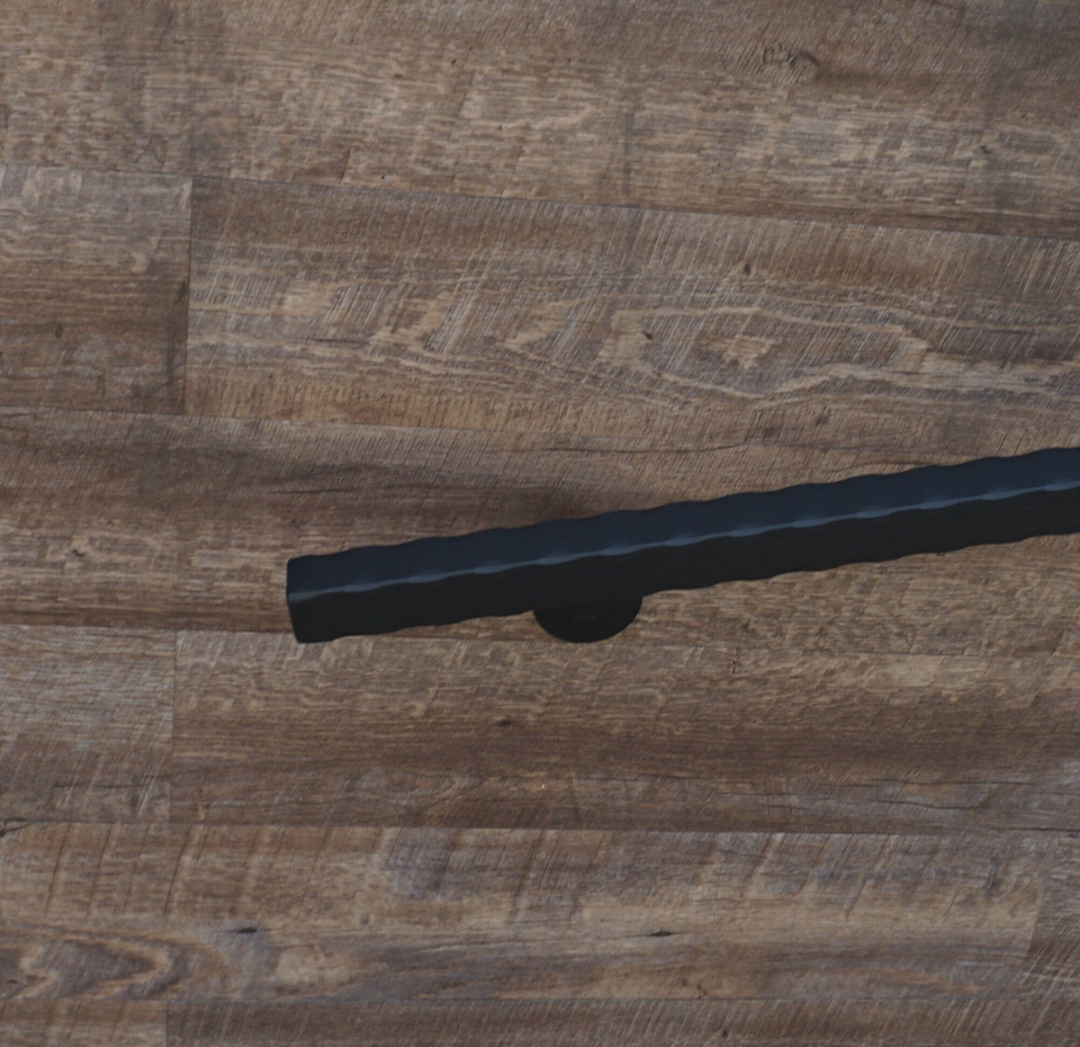 Hammered, Modern Wrought Iron handrail, End Wall Mount steel hand rail ...