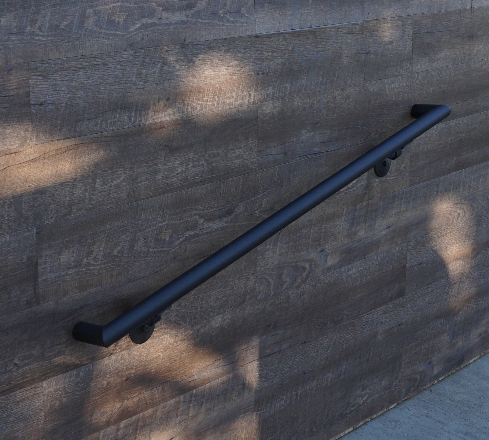 Round, Modern Wrought Iron handrail, End Wall Mount steel hand rail, S ...