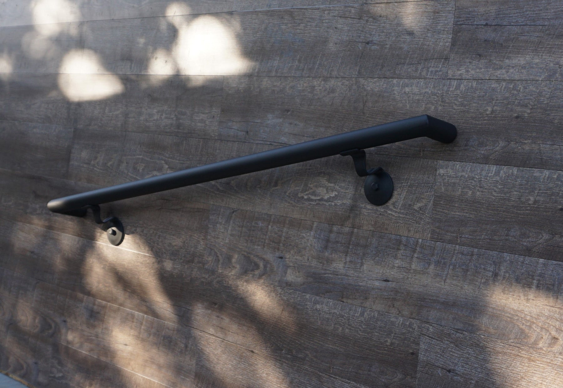 Round, Modern Wrought Iron handrail, End Wall Mount steel hand rail, S ...