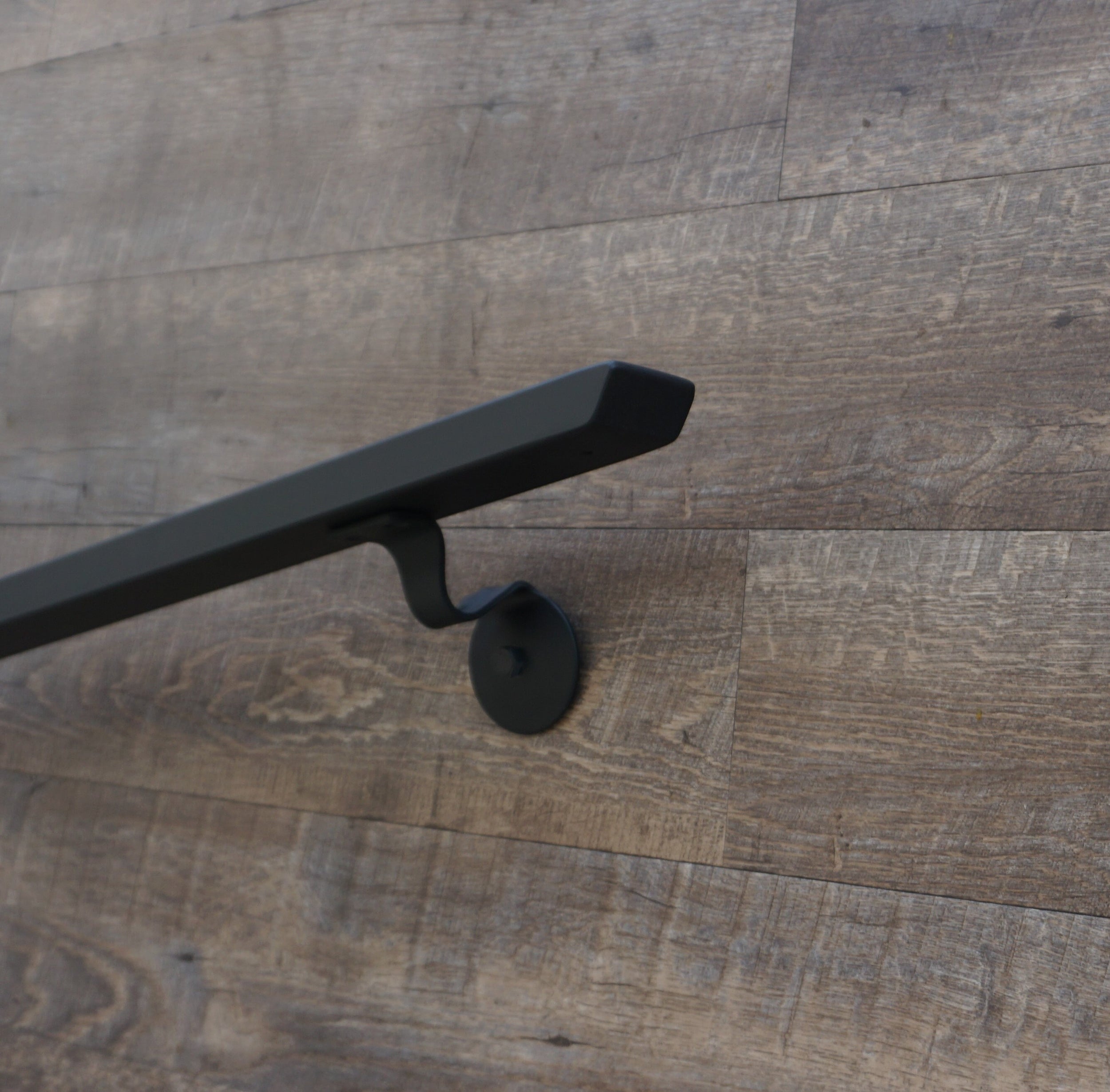 Modern Wrought Iron handrail, End Wall Mount steel hand rail, Stair St ...