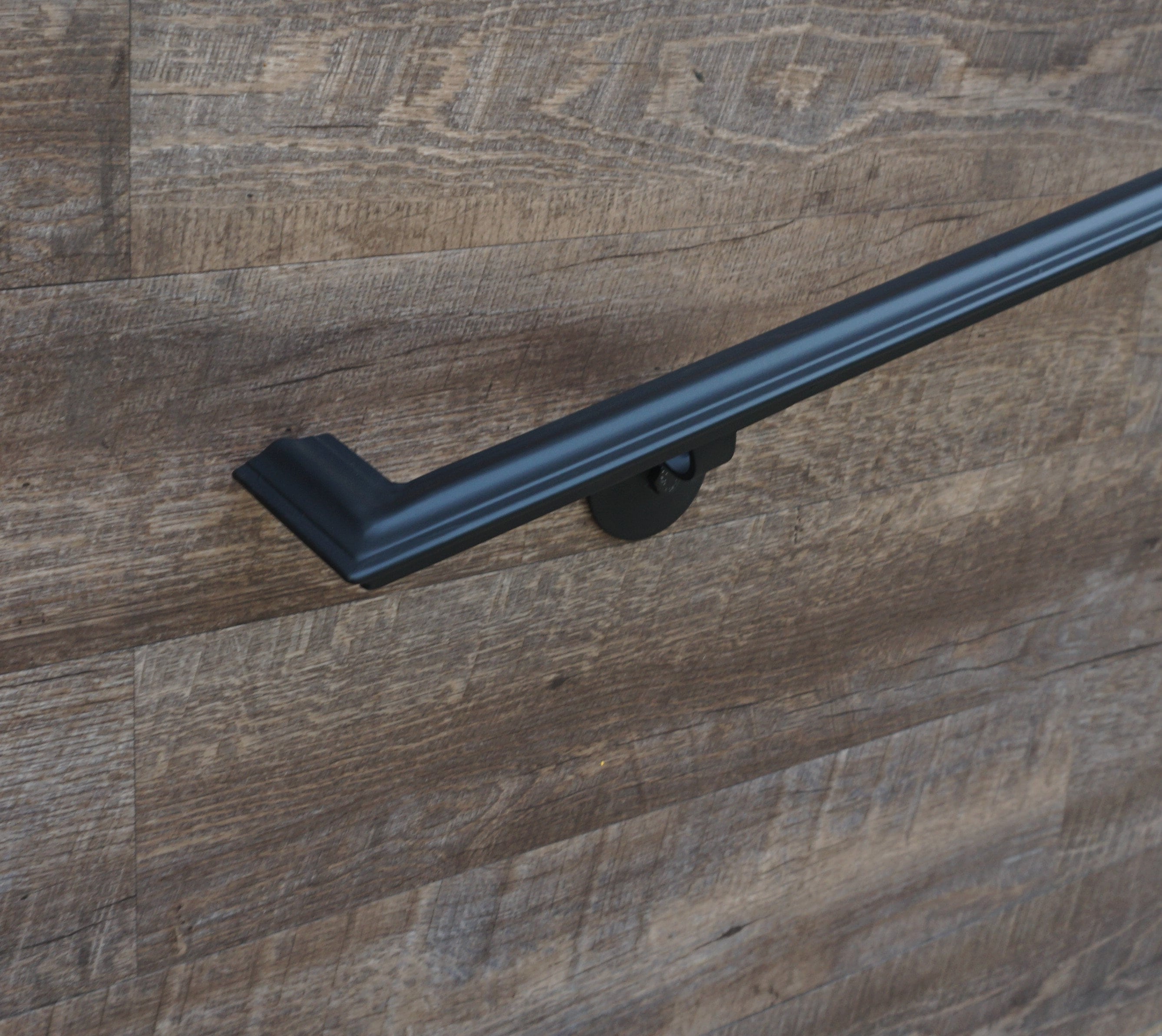 Hand Forged Modern Wrought Iron handrail, End Wall Mount steel hand ra ...