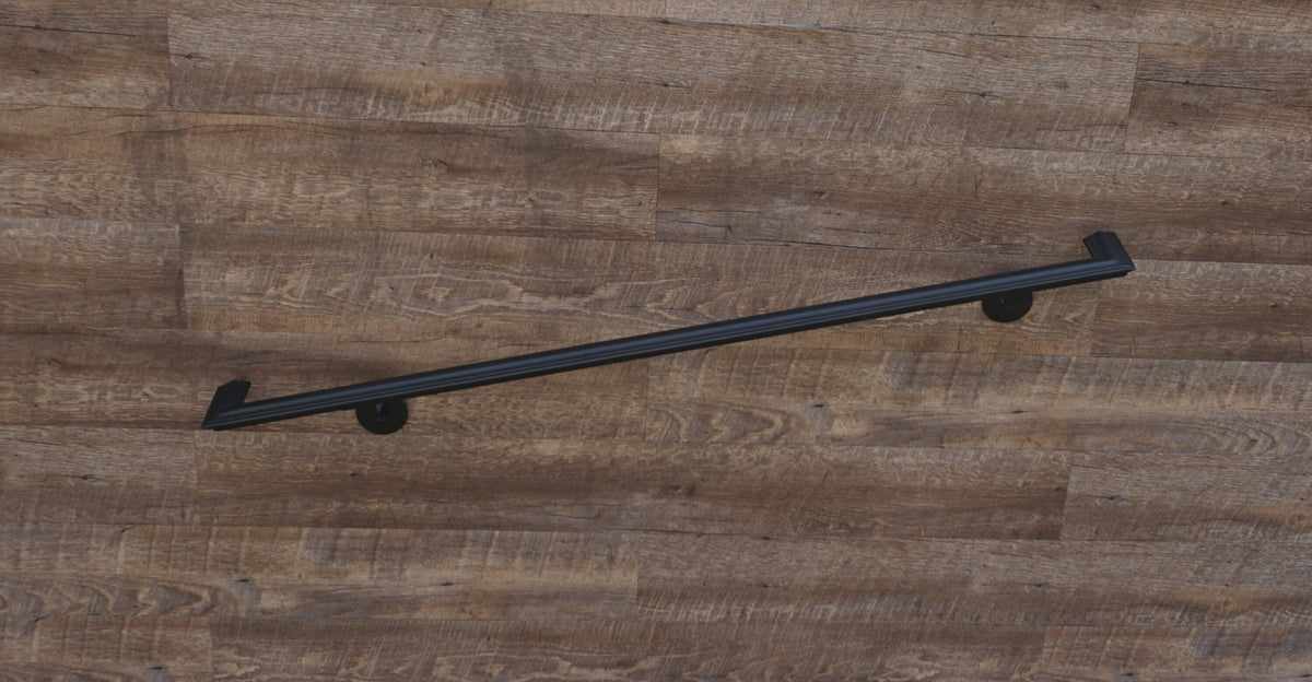 Hand Forged Modern Wrought Iron handrail, End Wall Mount steel hand ra ...