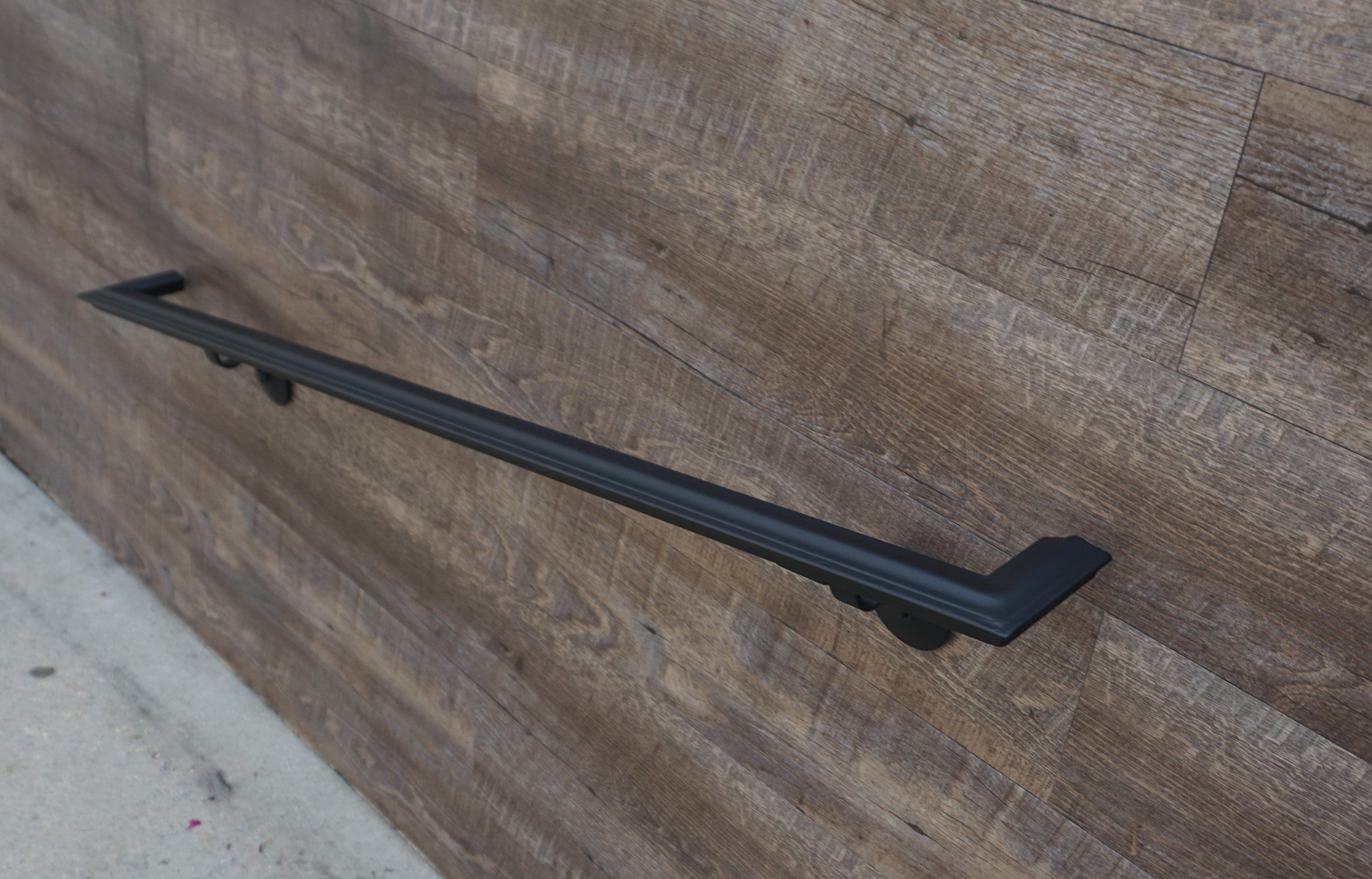Hand Forged Modern Wrought Iron handrail, End Wall Mount steel hand ra ...