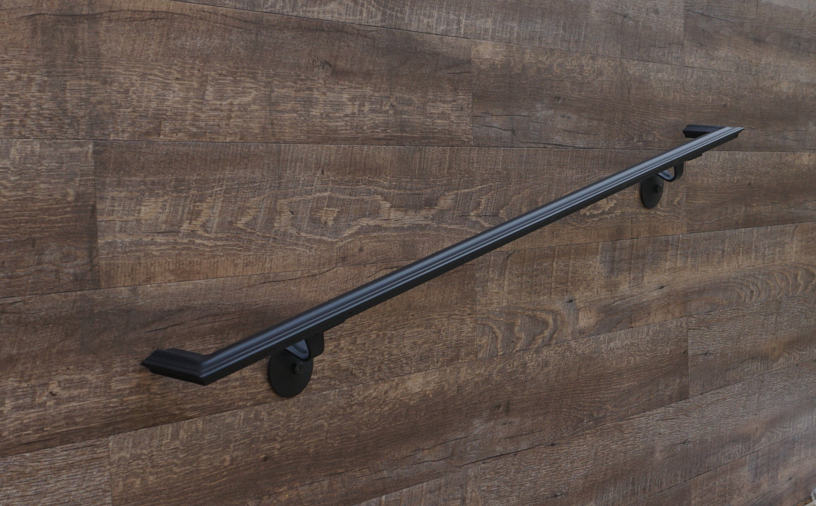 Hand Forged Modern Wrought Iron handrail, End Wall Mount steel hand ra ...