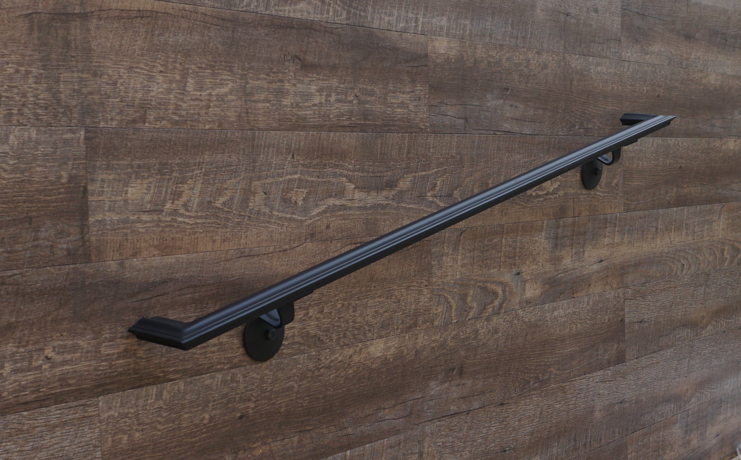 Hand Forged Modern Wrought Iron handrail, End Wall Mount steel hand ra ...