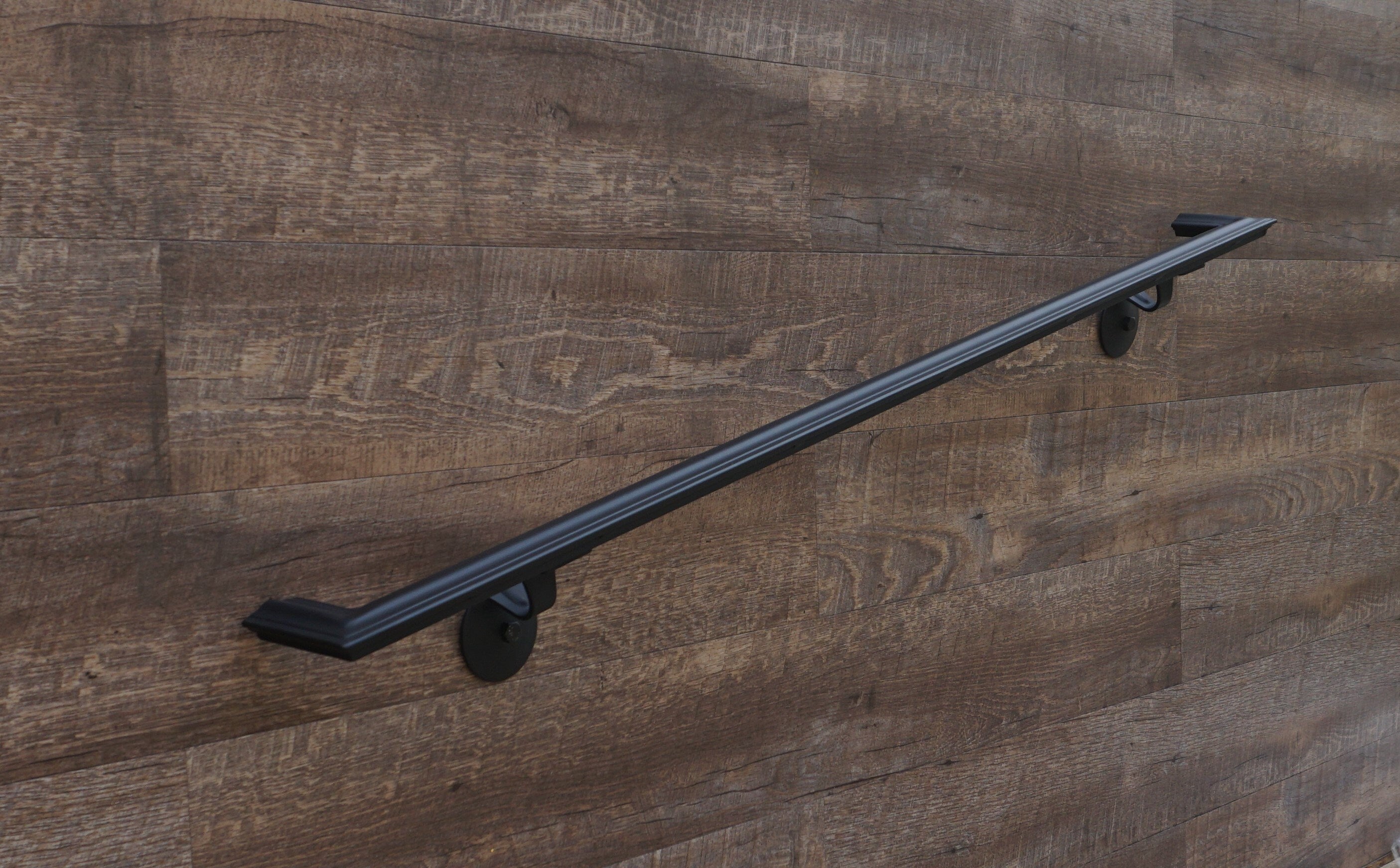 Hand Forged Modern Wrought Iron handrail, End Wall Mount steel hand ra ...