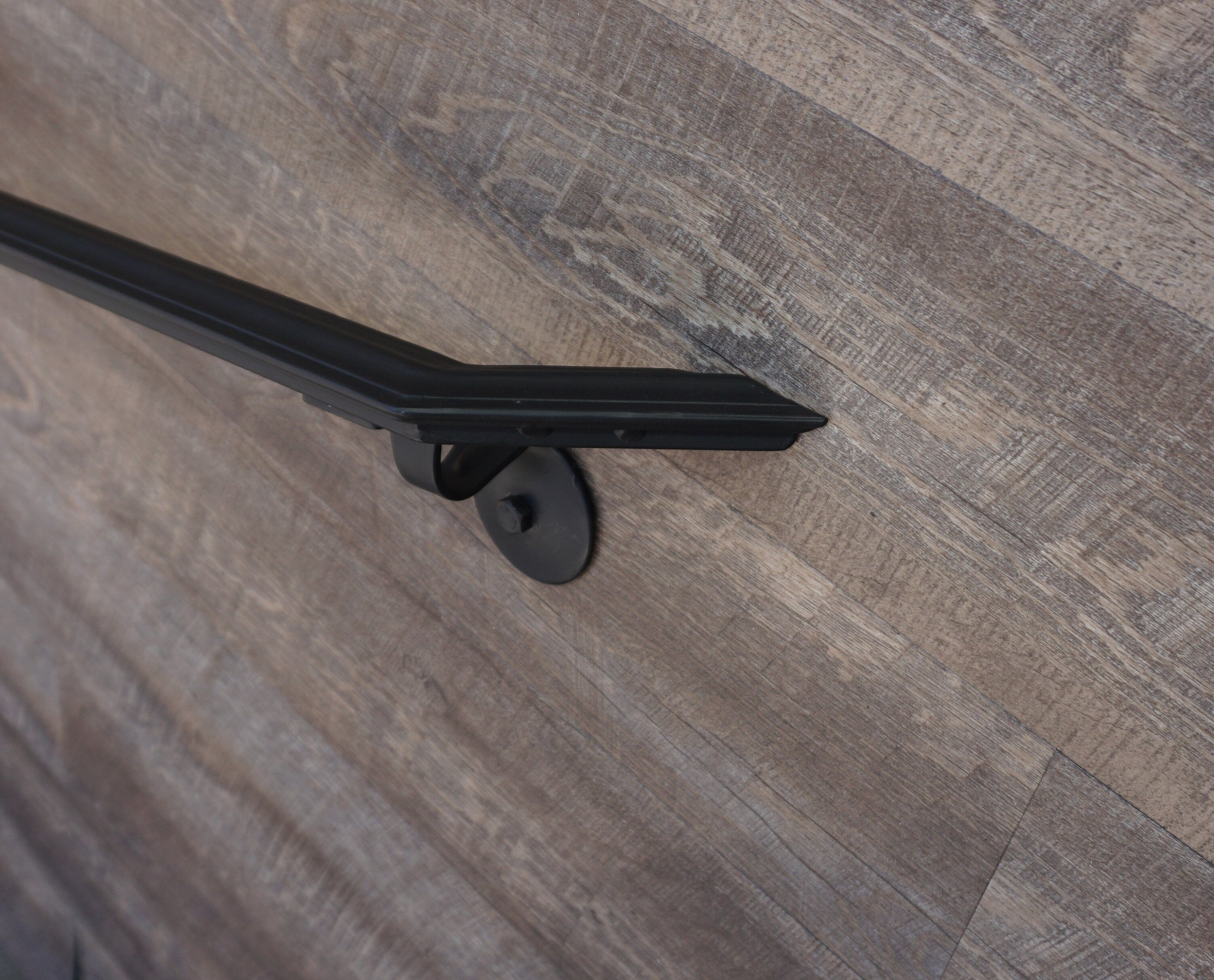 Hand Forged Modern Wrought Iron handrail, End Wall Mount steel hand ra ...