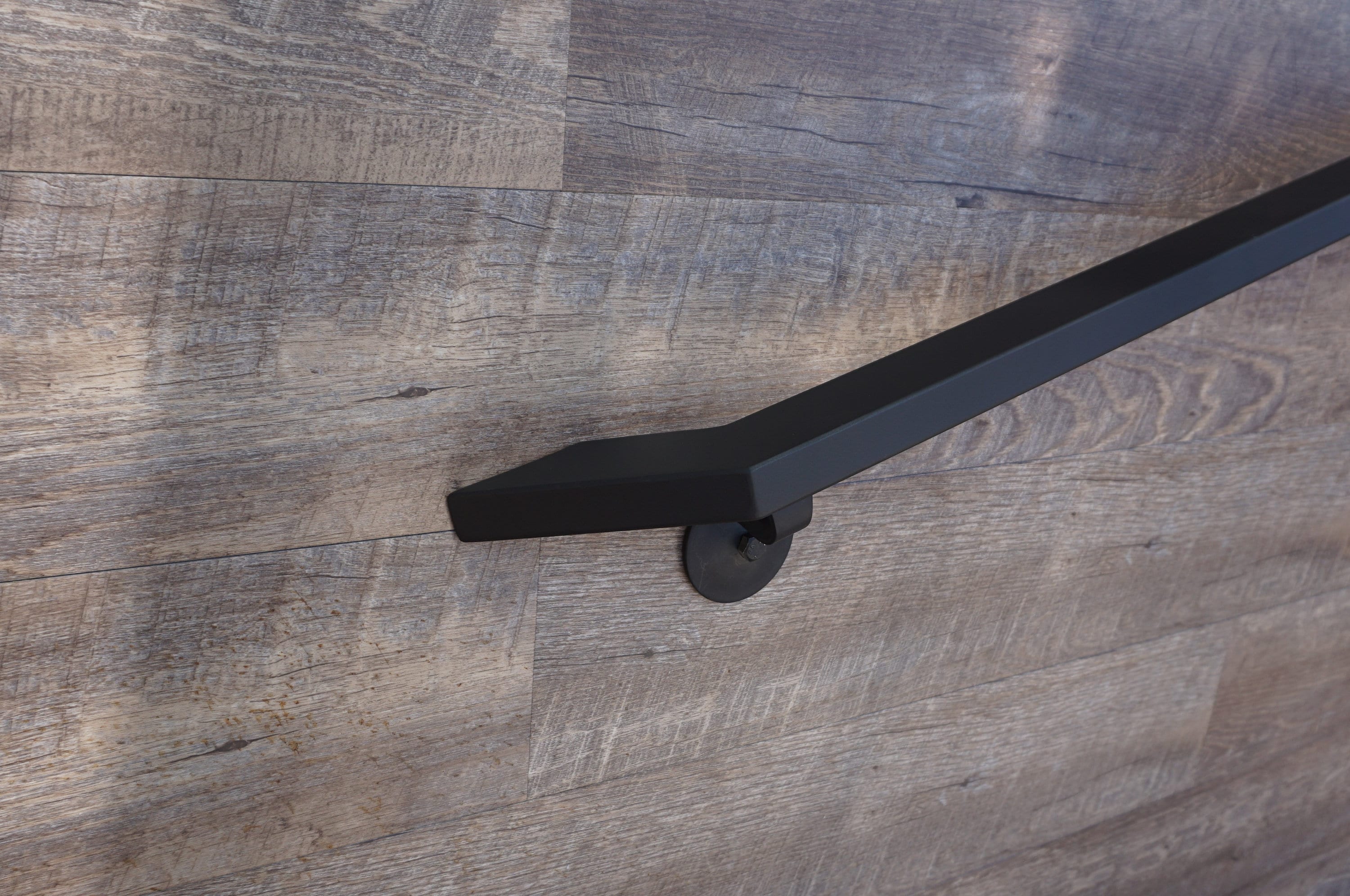 Modern Wrought Iron handrail, End Wall Mount steel hand rail, Stair St ...