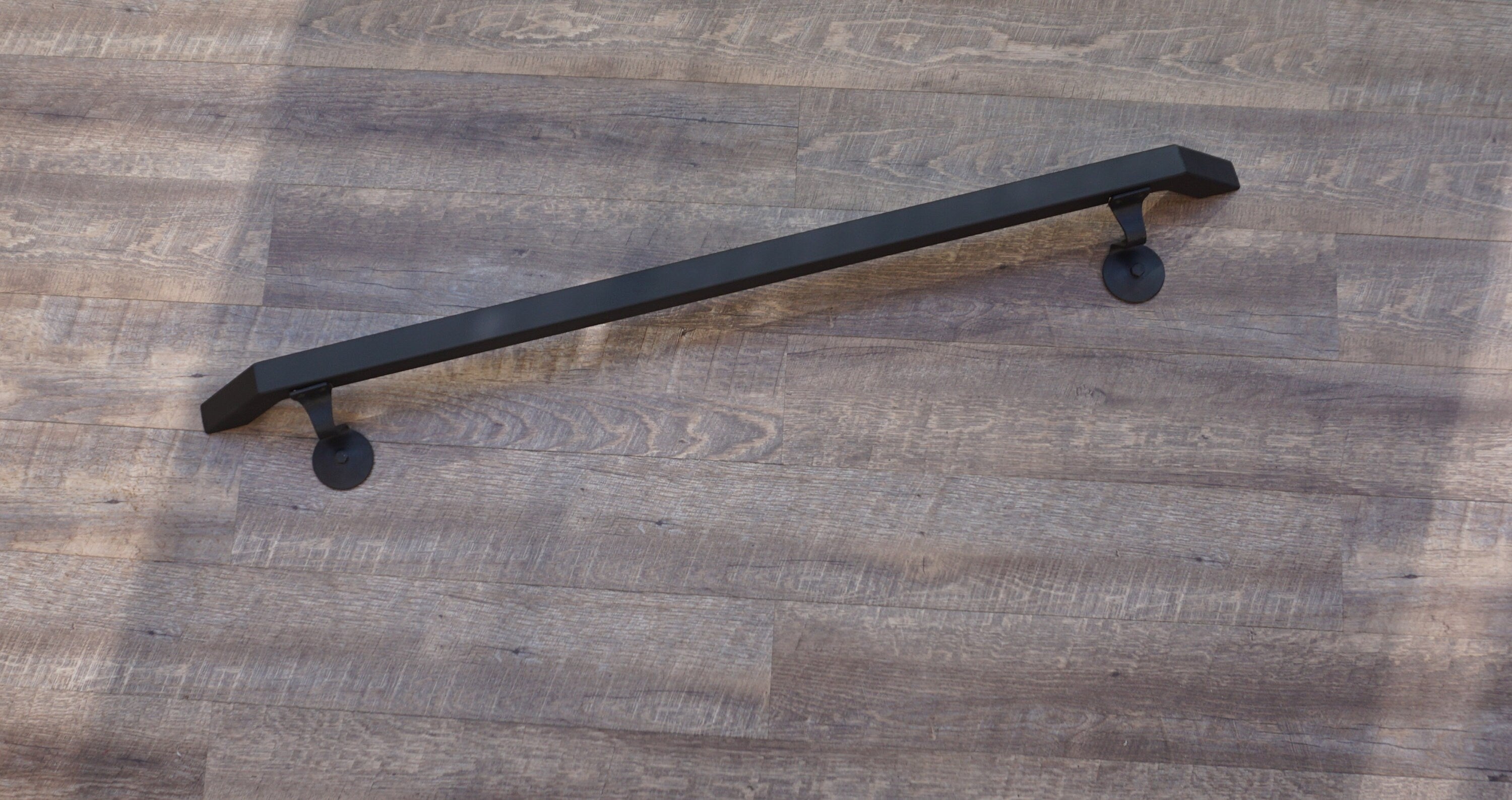 Modern Wrought Iron handrail, End Wall Mount steel hand rail, Stair St ...