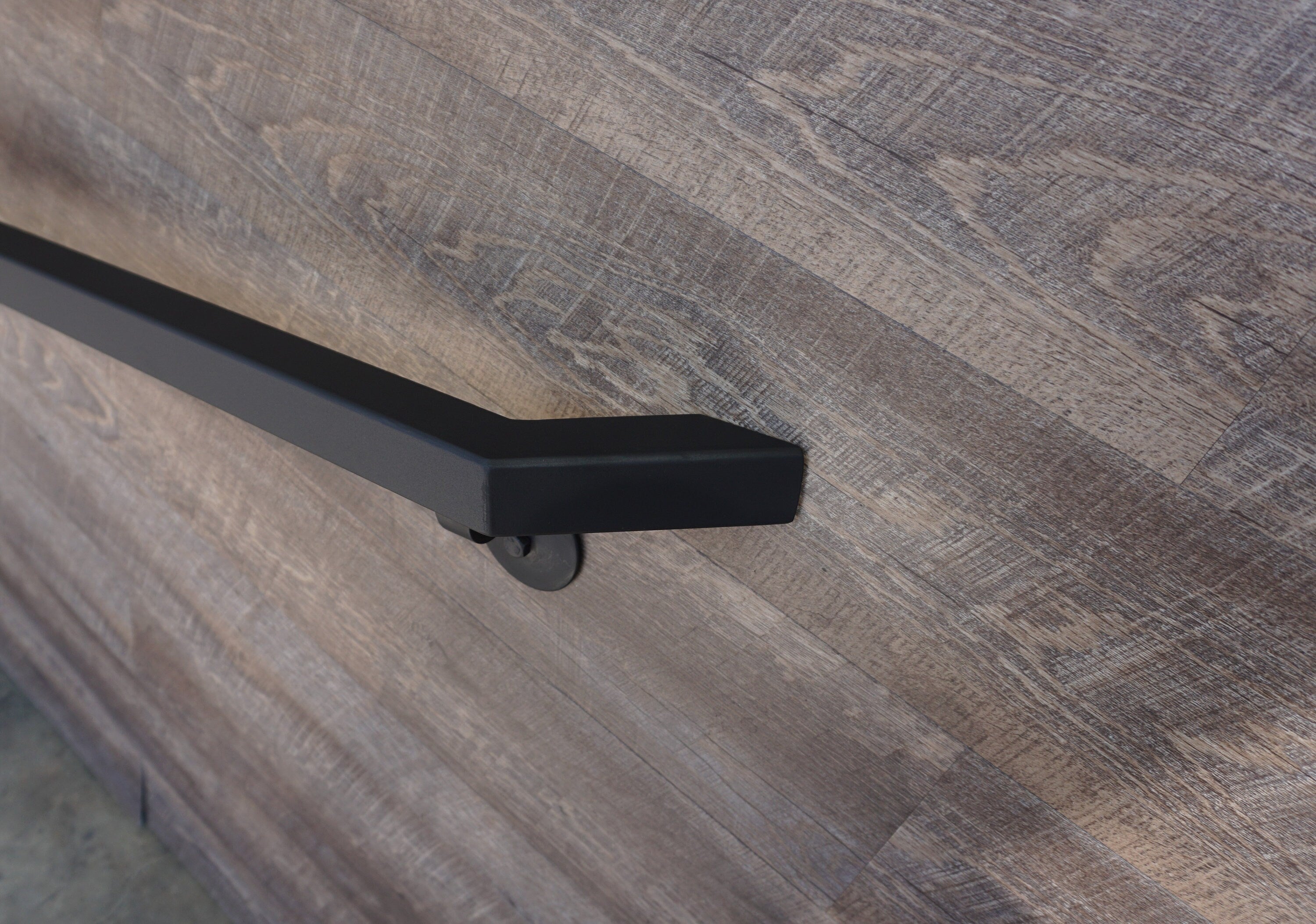 Modern Wrought Iron handrail, End Wall Mount steel hand rail, Stair St ...