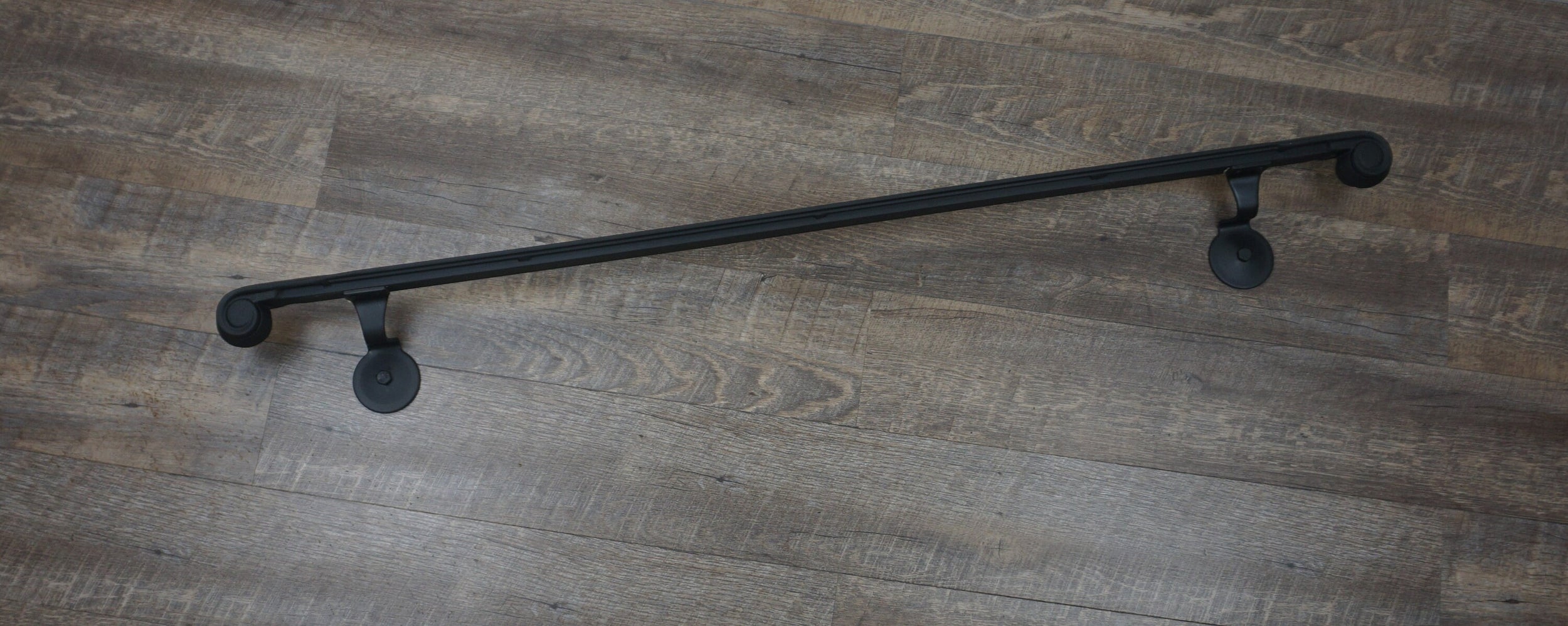 Hand Forged Modern Wrought Iron handrail, End Wall Mount steel hand ra ...