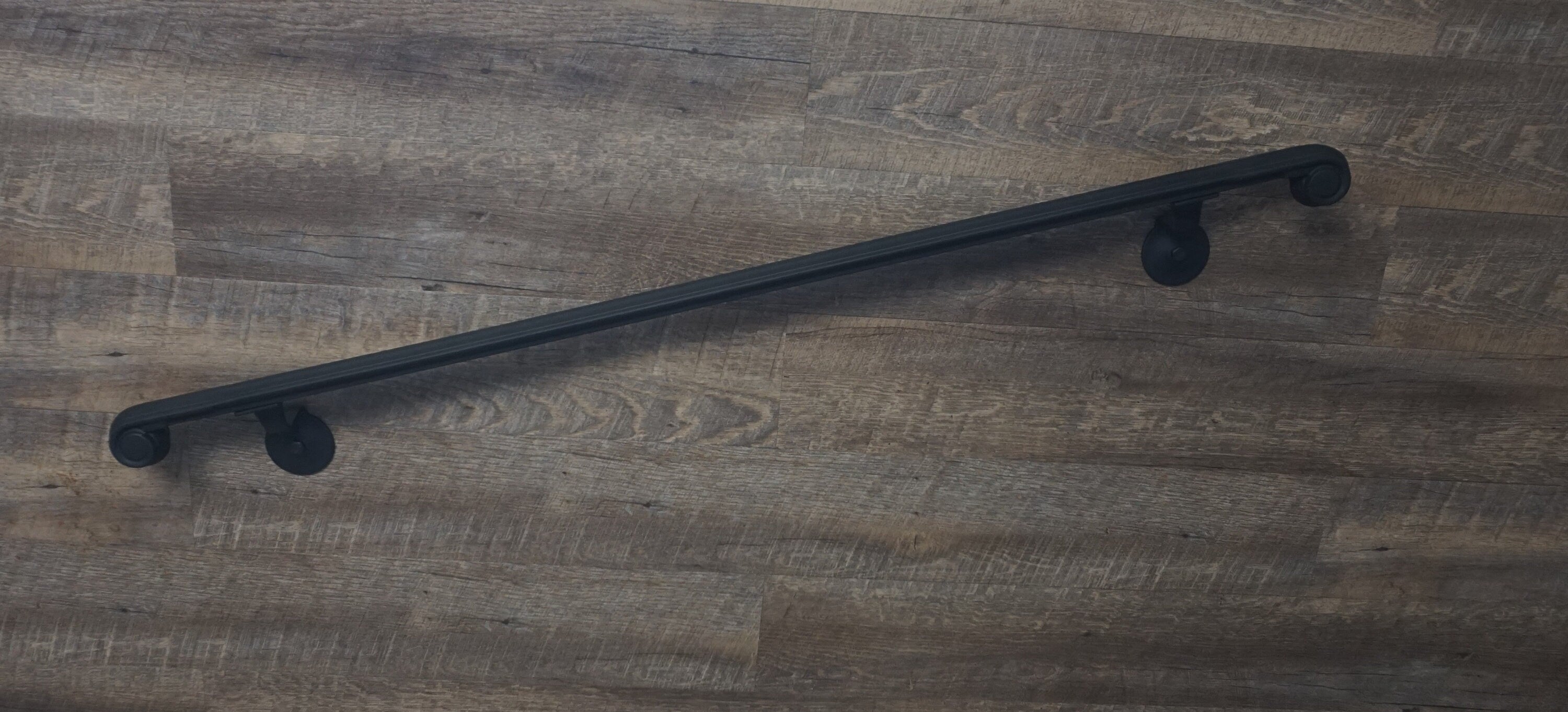 Hand Forged Modern Wrought Iron handrail, End Wall Mount steel hand ra ...